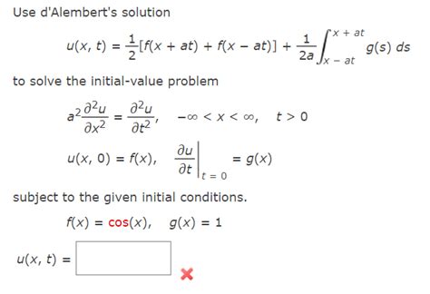 solved use d alembert s solution
