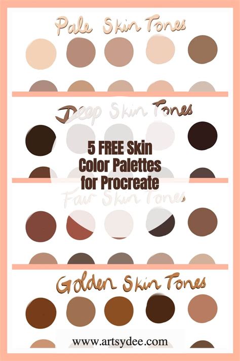 Free Skin Tone Collections Skin Color Palette Procreate Artsydee