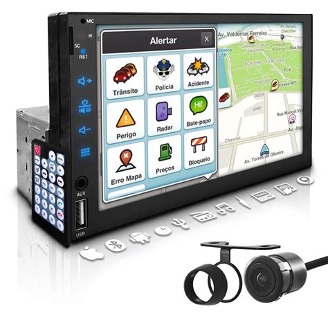 Central Multim Dia Universal Mp Bt Din Espelha Dvd C Mera De R