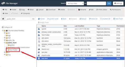 CPanel File Manager Moving A File To A Folder Doteasy Web Hosting Canada