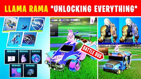 Unlocking ALL LLAMA RAMA Challenges Rewards Fortnite Rocket League