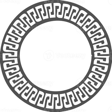 Greek Round Border Circle Meander Frame With Ancient Ornament Roman