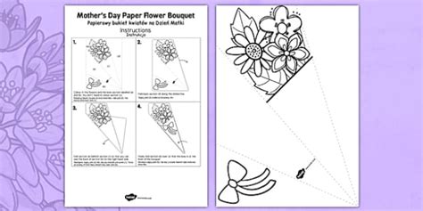 Mother S Day Paper Flower Bouquet Polish Translation