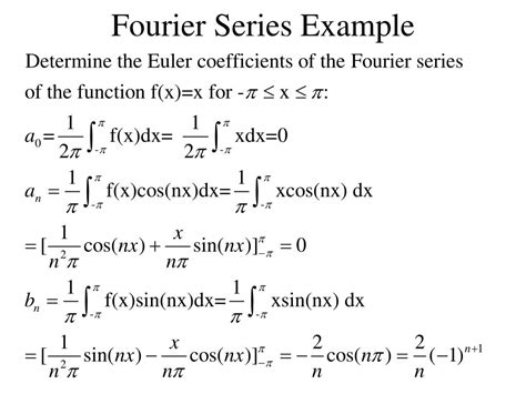 fourier series formula sheet