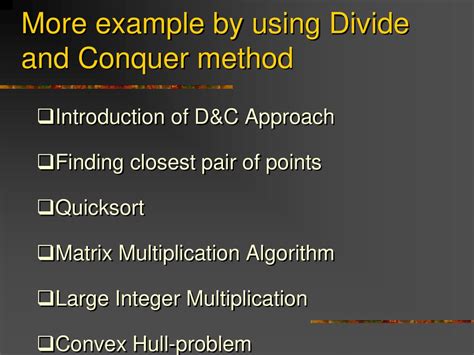 algorithm design strategy divide and conquer revisit ppt download