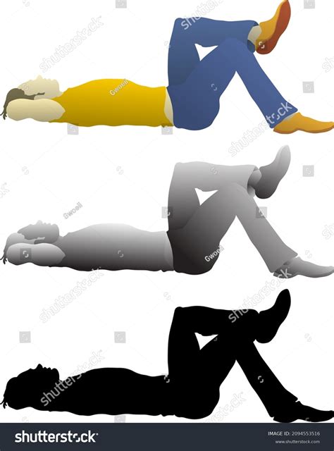 Silhouette Icon Boy Lying On His Stock Vector Royalty Free
