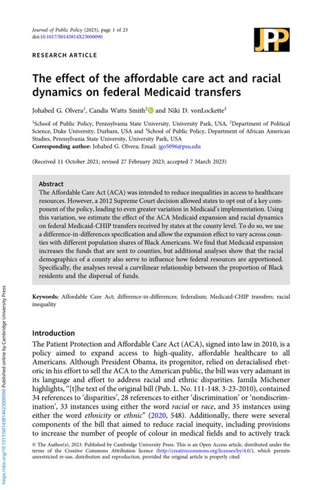 Pdf The Effect Of The Affordable Care Act And Racial Dynamics On