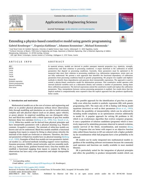 pdf extending a physics based constitutive model using genetic programming