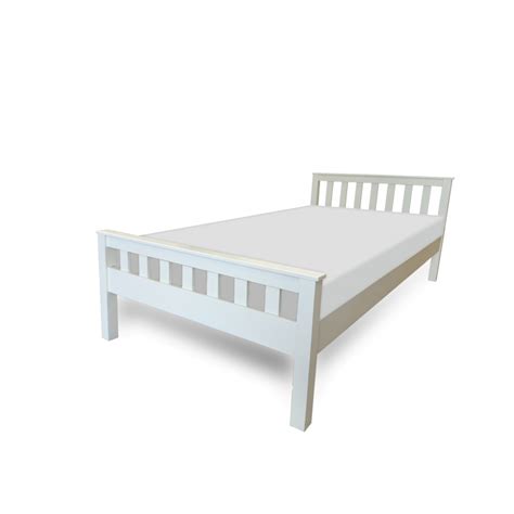 Lepant Pure White Solid Wood Single Bed Home Design Lahore