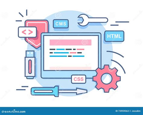 web programming development concept stock vector illustration of design procedure 73959563