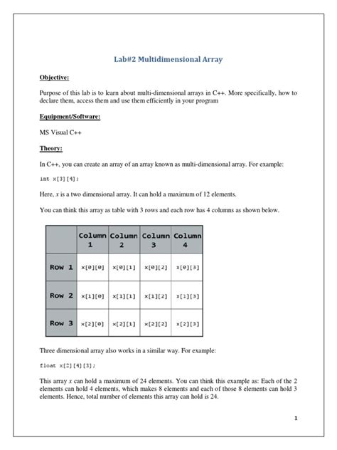 lab 2 dsa pdf array data type matrix mathematics