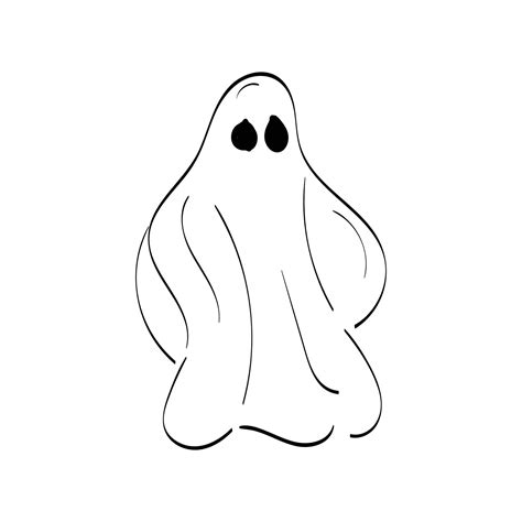 Contornos De Fantasmas De Halloween Lindo Fantasma Y Agrega Un Poco De