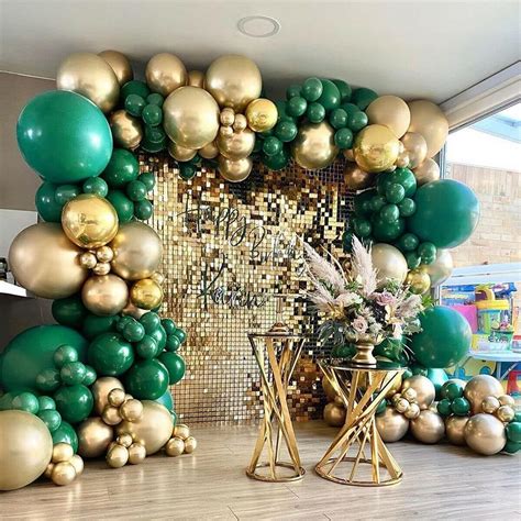 Amazon Green And Gold Balloon Arch Garland Kit Metallic Gold