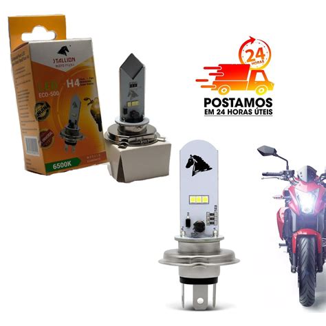 Lâmpada Farol Super Led H4 Moto 6500k Efeito Xenon Para Motos De