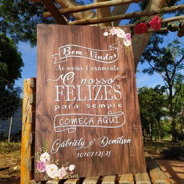 Placa Recepção Casamento Bem Vindos ao Inicio Elo7 em 2024