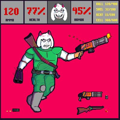 Ralsei As The Doomguy By Me With Mouse Only R Deltarune