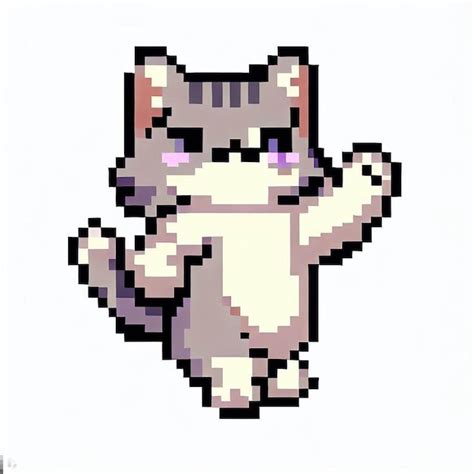 Cute Cat Pixel Art Premium AI Generated Image