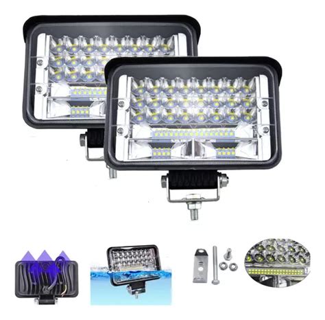 Par Milha Led W Farol Aux V V Caminhao Jeep Trator