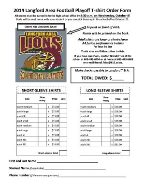 Fillable Online Langford K12 Sd 2014 Langford Area Football Playoff T