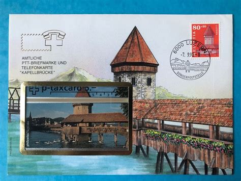 FDC Kapellbrücke PTT Briefmarke und Telefonkarte Luzern Kaufen auf
