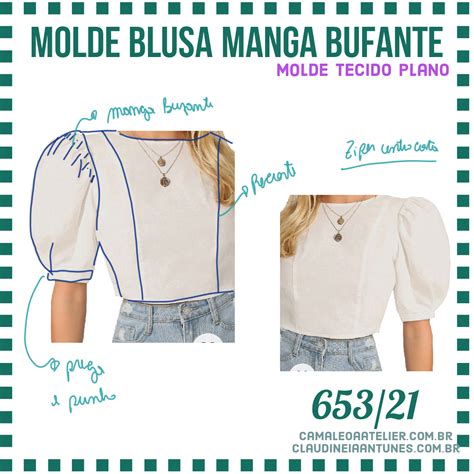 Molde Blusa Manga Bufante Camaleoa Atelier De Costura