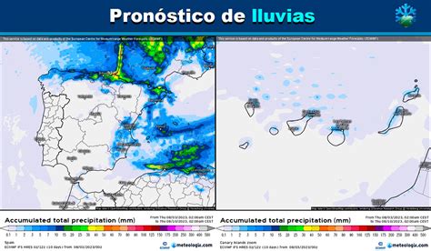 Pronóstico de lluvias a siete días activados avisos por fuertes