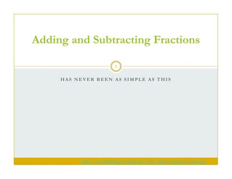 adding and subtracting fractions ppt
