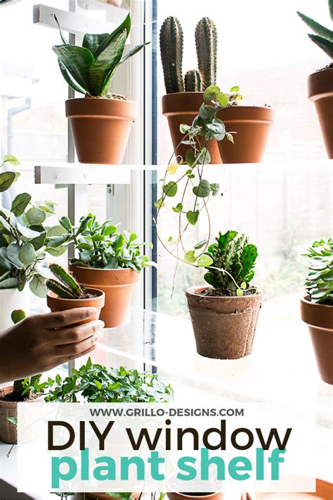 DIY Floating Window Plant Shelf Tutorial Grillo Designs