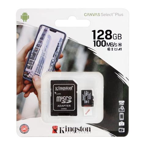 Карта памяти microsdxc kingston canvas select plus 128 гб sdcs2 128gb