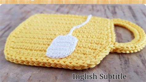 Presina Uncinetto English subtiles Crochet pot holder Tazza di tè