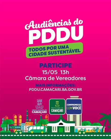 Câmara de Camaçari sediará Audiência Pública sobre PDDU na segunda