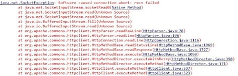 Network Unavailable Java Net Socketexception Software Caused Connection