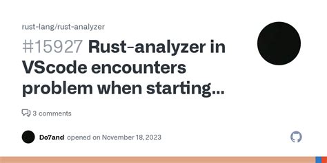 rust analyzer in vscode encounters problem when starting server · issue 15927 · rust lang rust