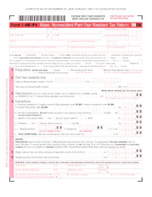 Fillable Online Form Nr Py Mass Nonresident Part Year Resident