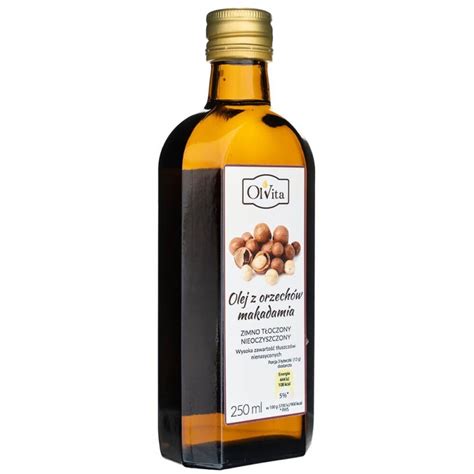 Olvita Olej z orzechów macadamia zimnotłoczony nieoczyszczony 250 ml