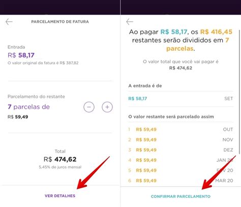 Nubank como parcelar a fatura do cartão de crédito Bancos digitais