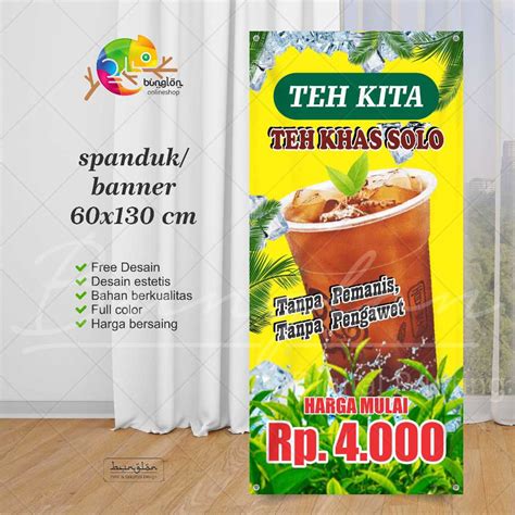 Jual Spanduk Banner X Es Teh Kita Khas Solo Shopee Indonesia
