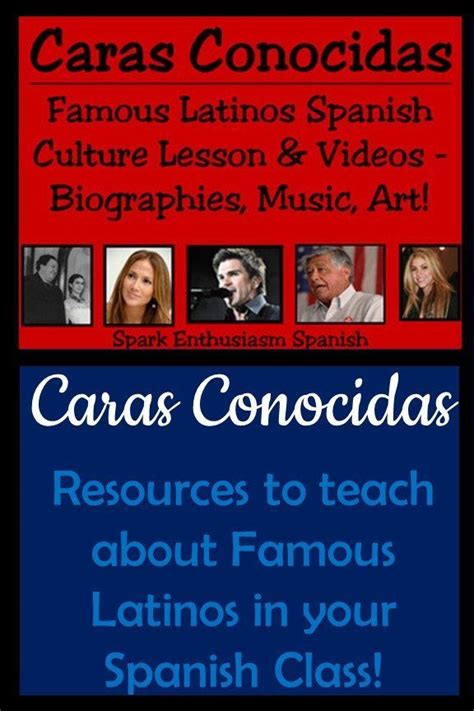 Caras Conocidas Famous Latinos Spanish Lesson Plans Teacher