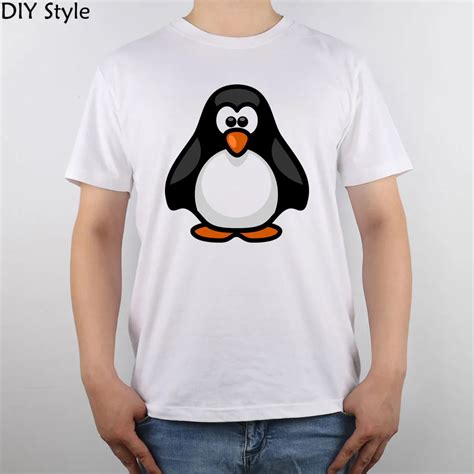 Tux Penguin Mascot Linux Base T Shirt Top Pure Cotton Men T Shirt In T