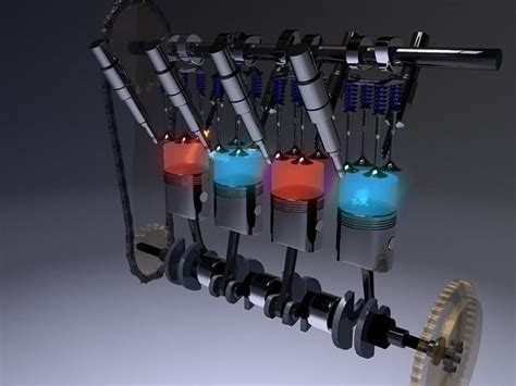 Internal Combustion Engine Engine Inline Four Cylinder 3D Model