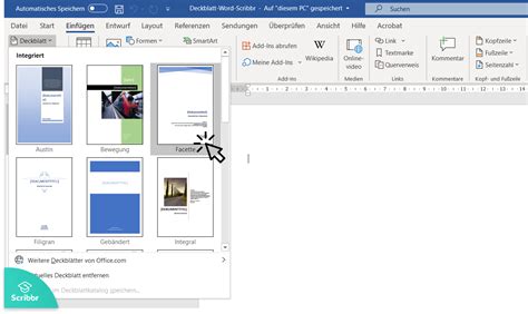 Ein Deckblatt In Word Mit Vorlage Erstellen Anleitung