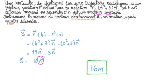 Vid O Question D Termination De La Norme Du Vecteur D Placement En