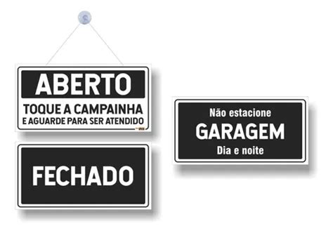 Placa Aberto Fechado Toque A Campainha E Aguarde X