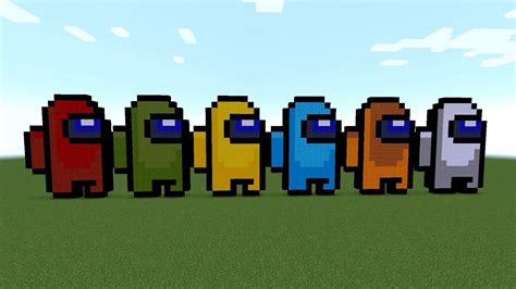 How To Build Among Us Crewmate Character Pixel Art In Minecraft Youtube
