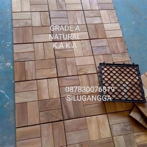 Jual Grade A Natural Parket Parkit Flooring Decking Lantai Kayu Jati