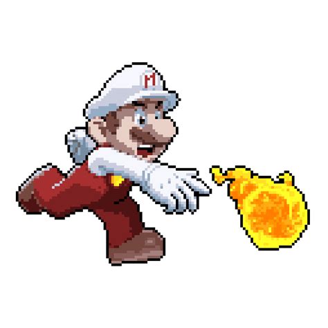 Oc Super Mario Throwing A Flame Ball R Pixelart