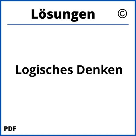 Logisches Denken Aufgaben Und Lösungen Pdf 2024