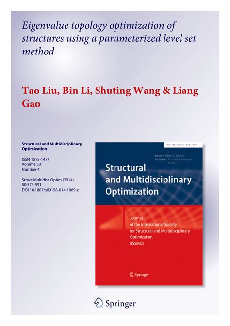 pdf eigenvalue topology optimization of structures using a parameterized level set method