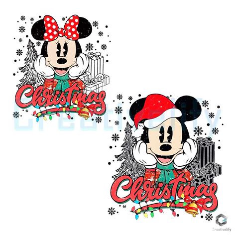 Free Mickey Minnie Mouse Xmas Lights Png File Creativelify