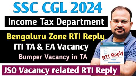 SSC CGL 2024 Income Tax Dept Bengaluru Zone Rti Reply Ta Bumper